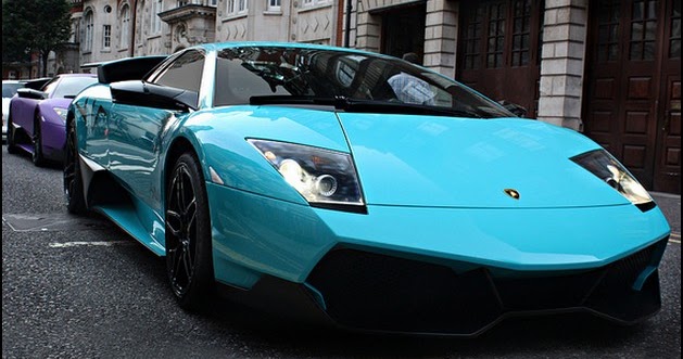 Sky Blue Lamborghini Cars Picture ~ Couple Picture