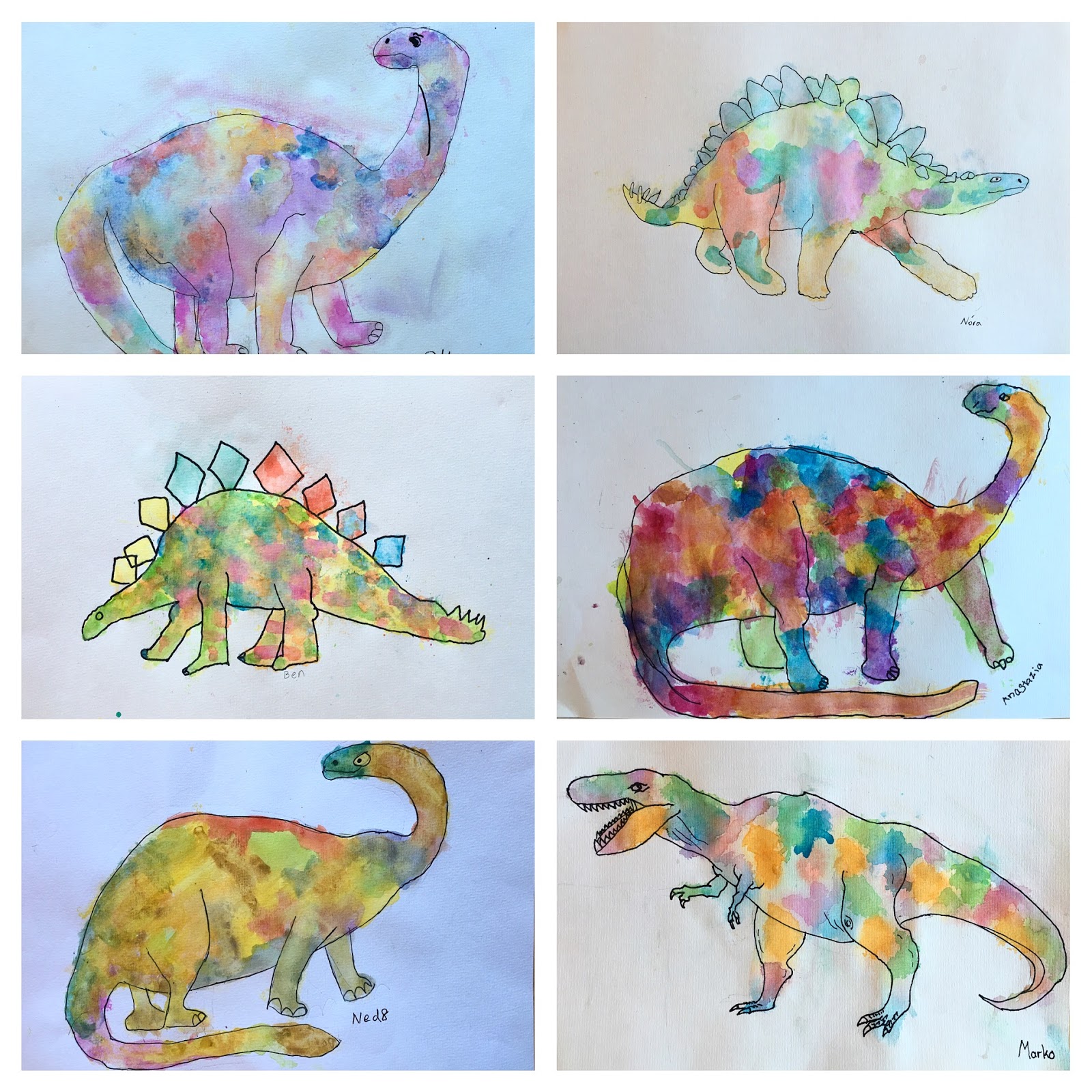 Art Room Britt: Watercolor Dinosaurs