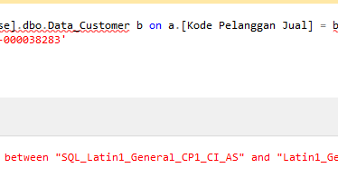 Cara mengatasi Error Cannot resolve the collation conflict between "SQL ...