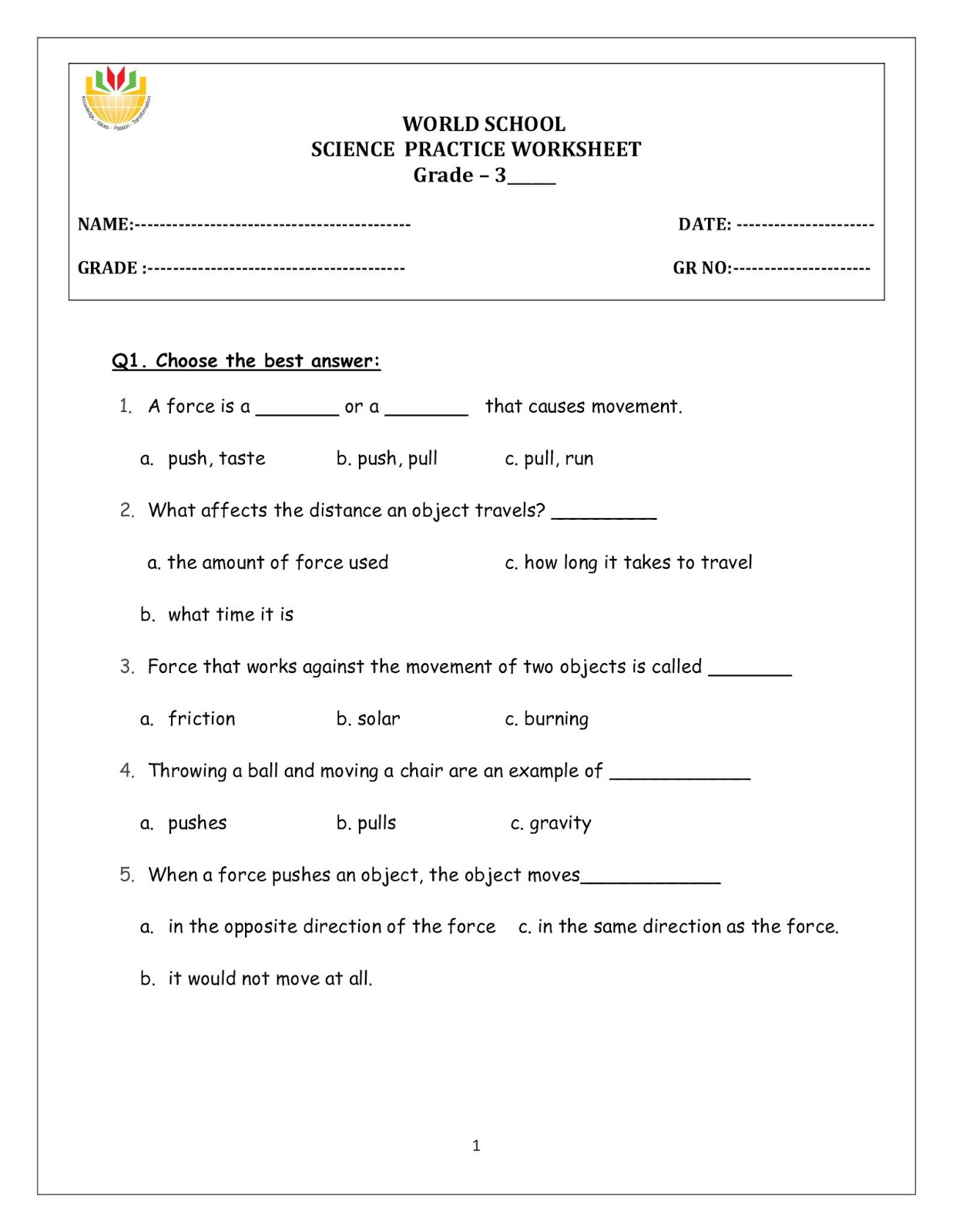 Birla World School Oman: Homework for Grade 3 as on 27/04/2020