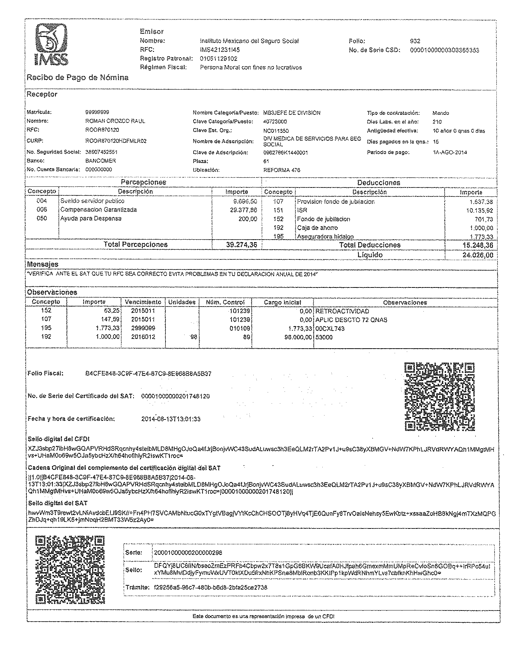 Contacto Gryc: Inclusion de código QR en recibos de nomina de IMSS