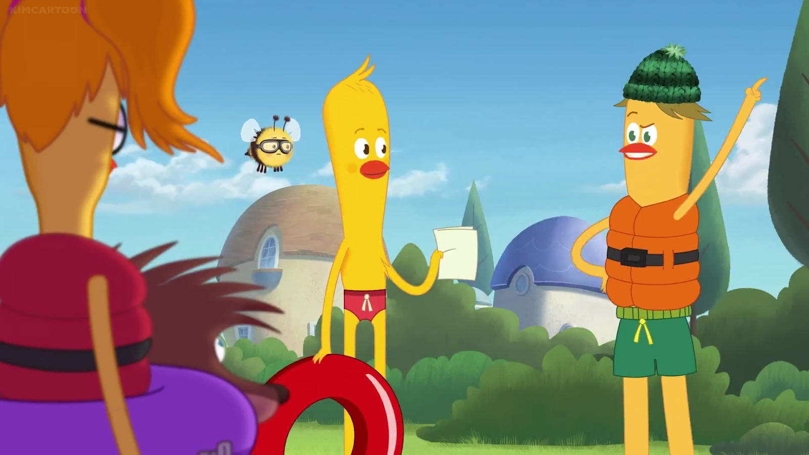 Shirtless Drawn Cartoon Boys: Archibald Strutter in Swimming Trunks