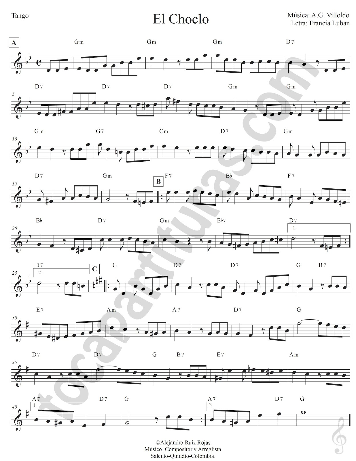 diegosax: 4 Partituras de Tangos El Choclo, Oblivion, Libertango y Por ...