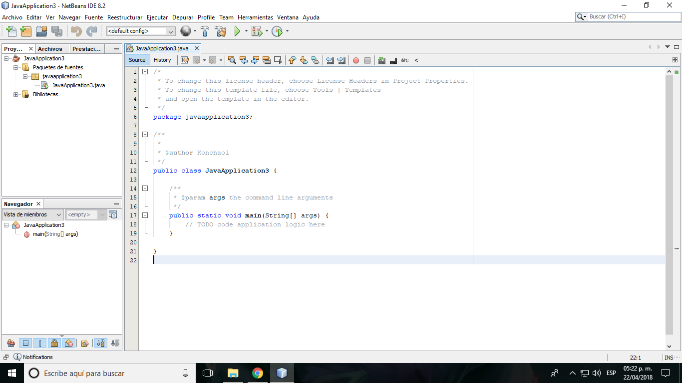 Crear proyecto java en NeatBeans.