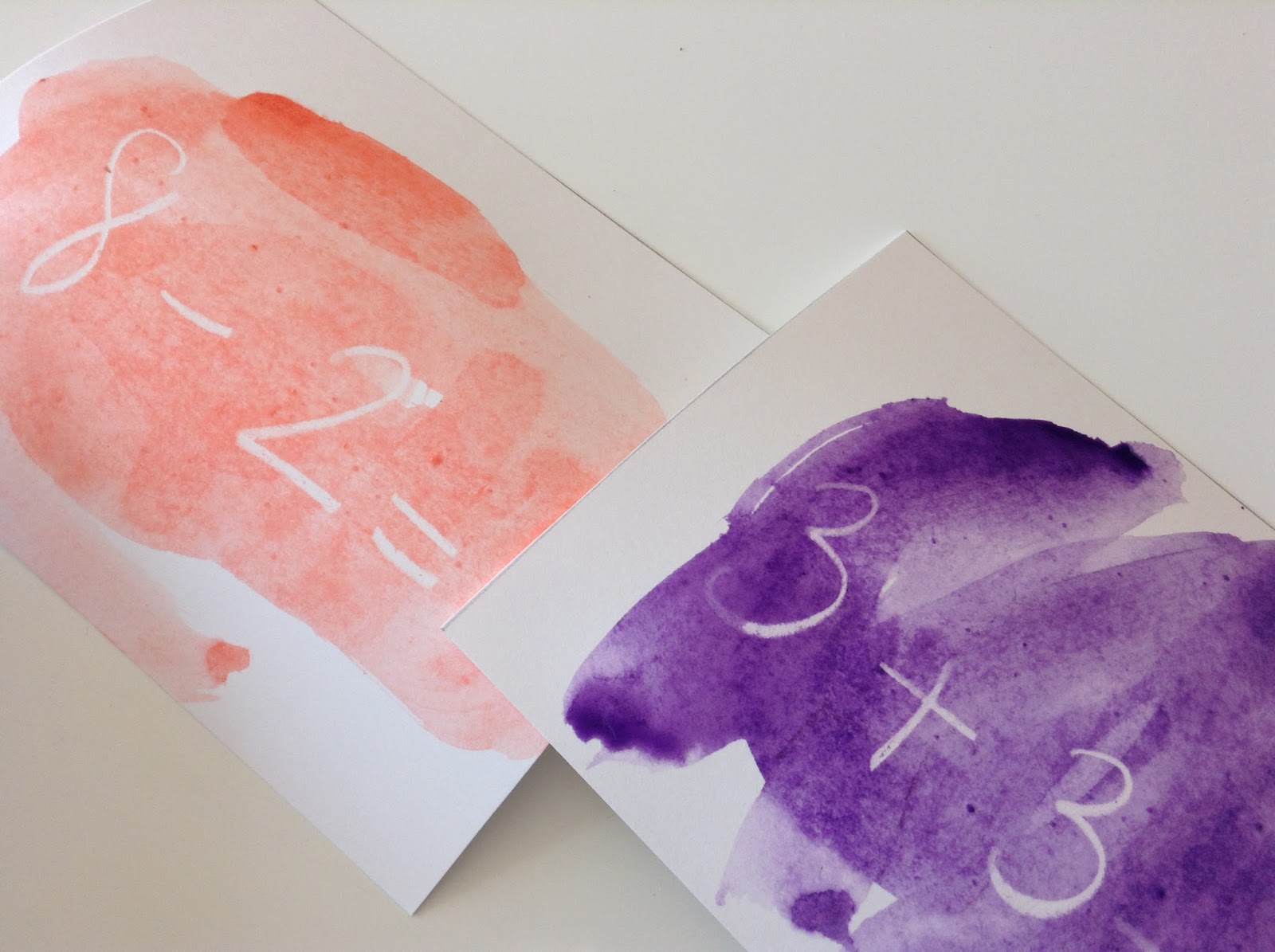 TeacherMomPlus3: Math Facts Practice: Watercolor Crayon Resist Art!