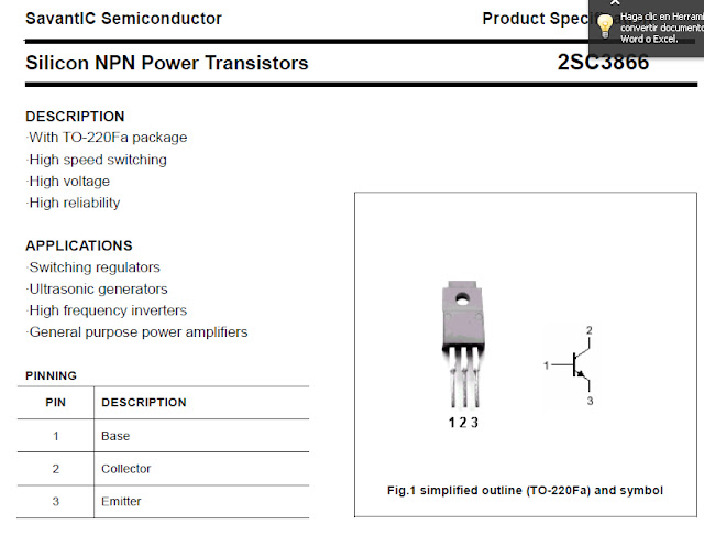 :: GONZALO ELECTRONICA ::: Datasheet de transistores