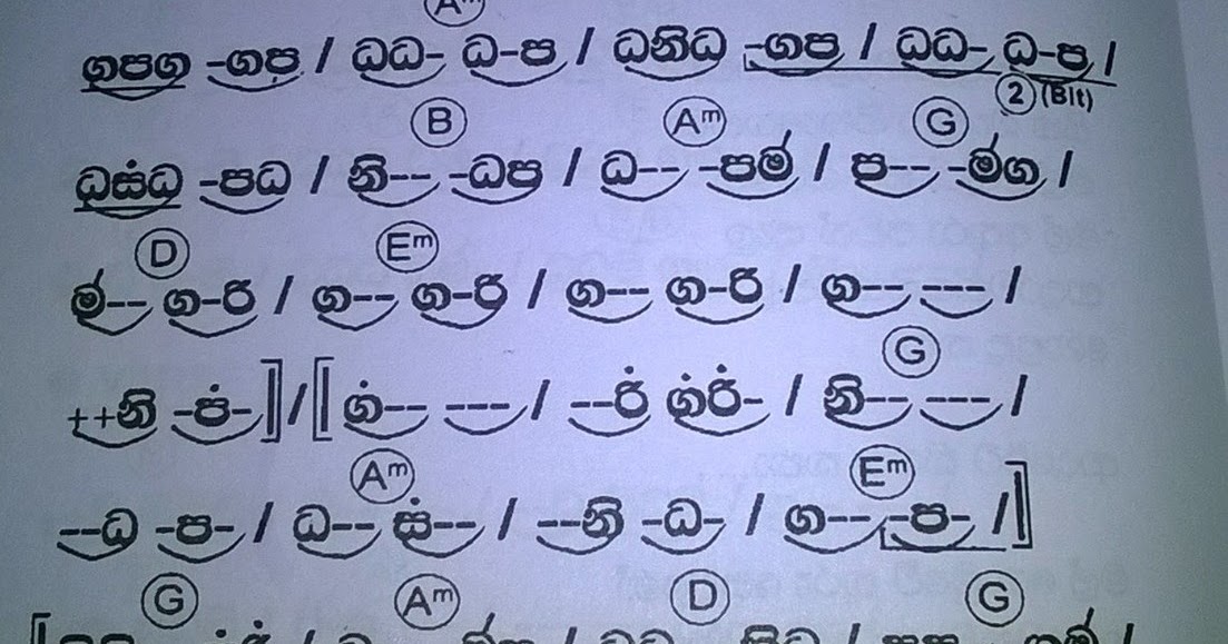 Sinhala Notation , Sinhala Piano Notes , Sinhala Keyboard Notations