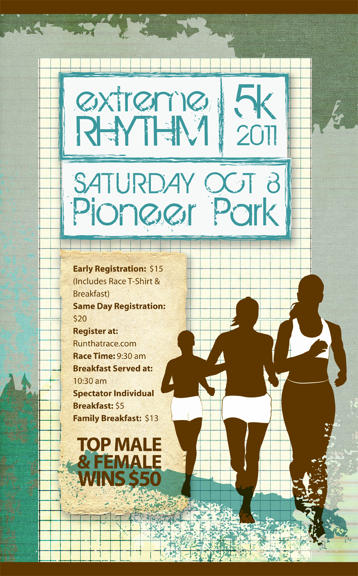 design lass: 5K Run Poster Design for Extreme Rhythm
