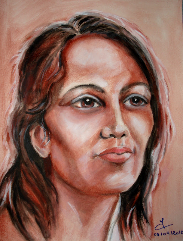 Peintures et portraits. Acrylique et pastel.: 3 portraits de femmes à l ...