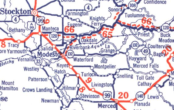 California State Route 132 and Signed County Route J132