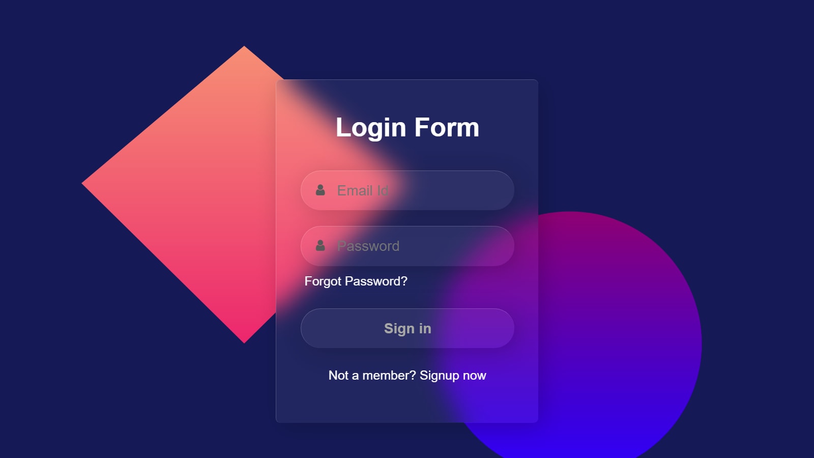 Glassmorphism UI Login Form Design Using HTML & CSS Glassmorphism UI Login Form Design Using HTML & CSS