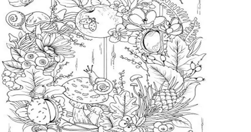 Coloring Page Of Fruits And Insects