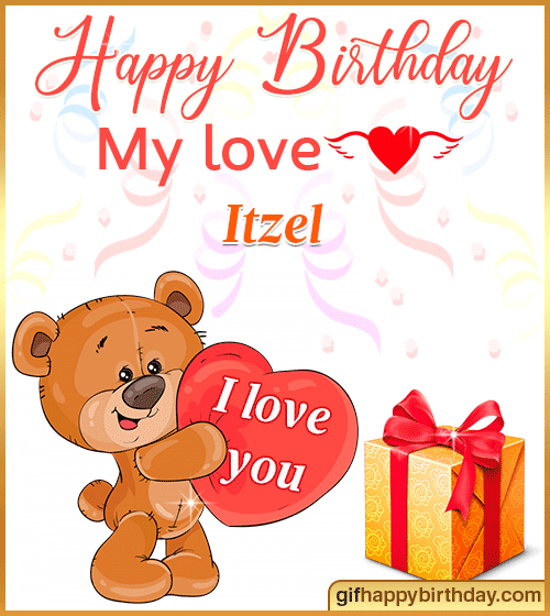 Wish Happy Birthday GIFs with Name Itzel