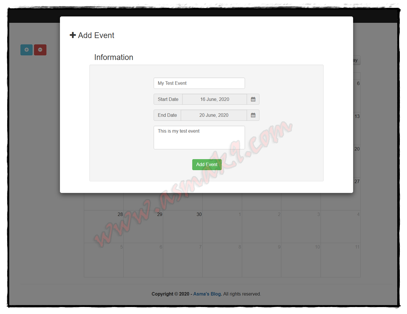 Event Manager using ASP.NET MVC and Jquery Full Calendar Plugin - Asma's Blog