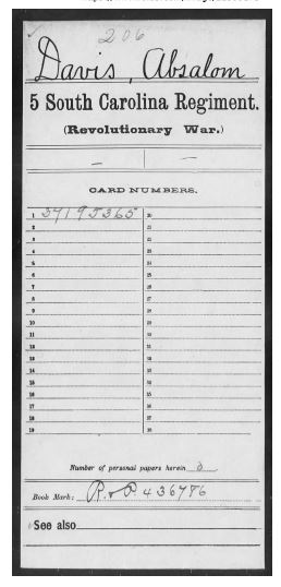 Absalom Davis | Hollis Family