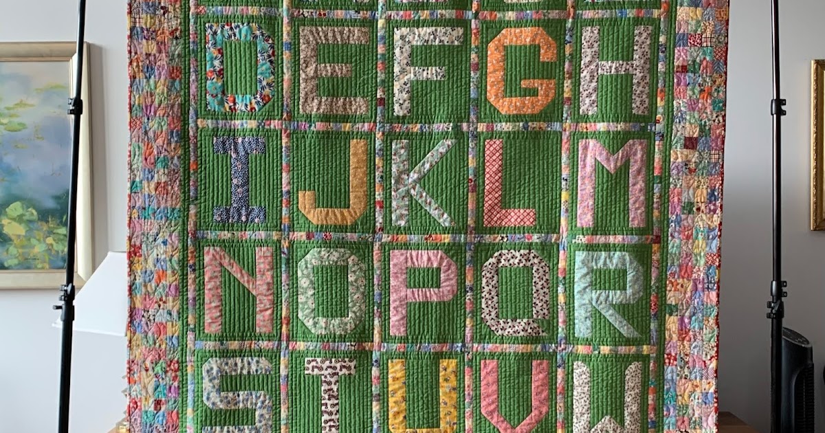 klein meisje quilts: alphabet blocks, quilt completed