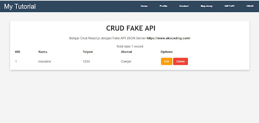 Tutorial Crud React Js Api 1 Read Menampilkan Data React Js Dengan Database Json Server