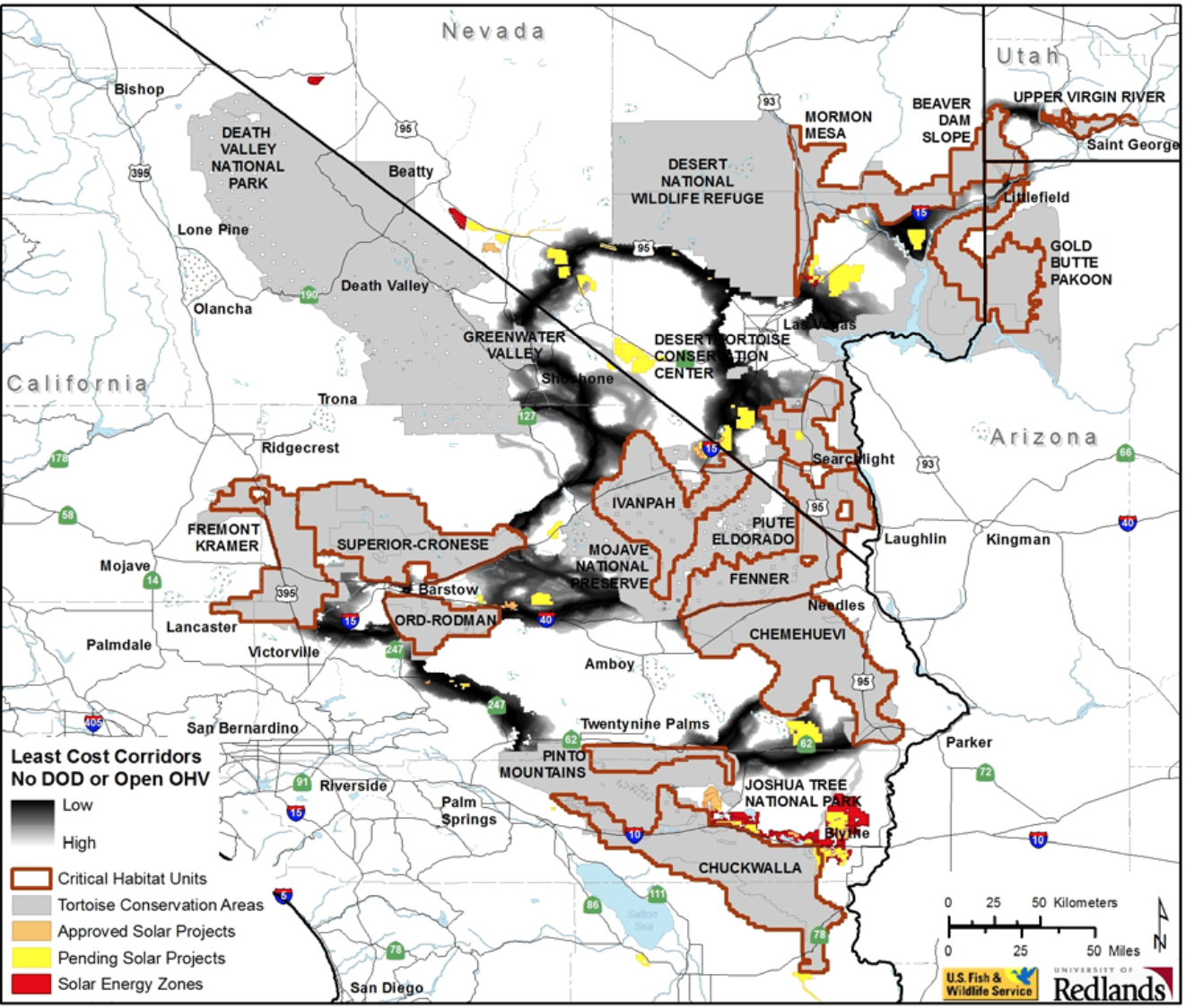Map Of Desert Tortoise Habitats 8 THE DESERT TORTOISE | Ward Valley: