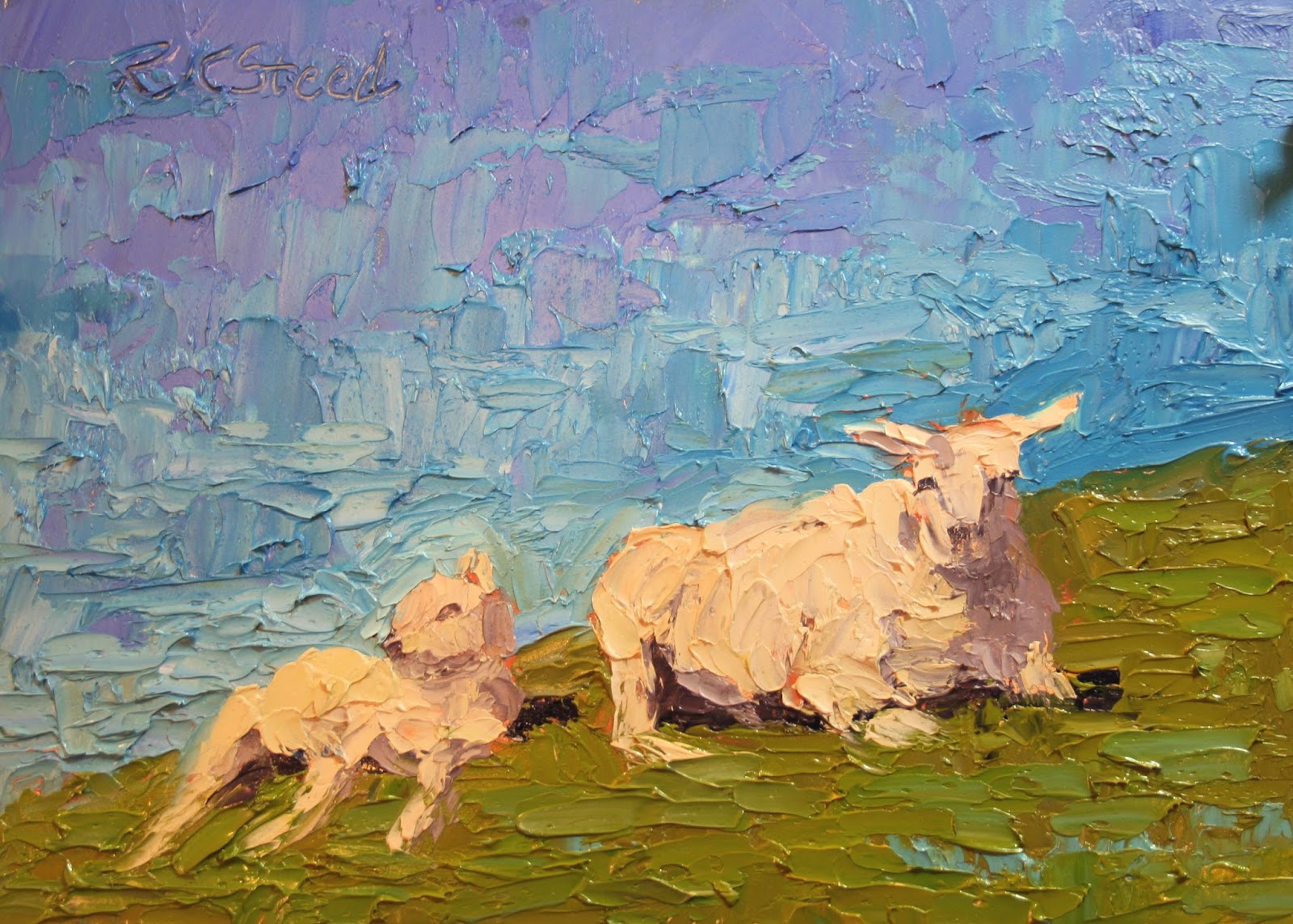 Roxanne Steed's Painting a Day: Cliffside Sunbathing in Irish Wool ...