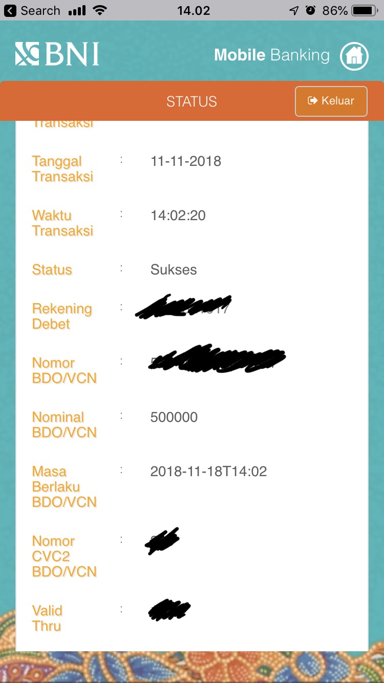 Pengalaman Menggunakan VCN BNI