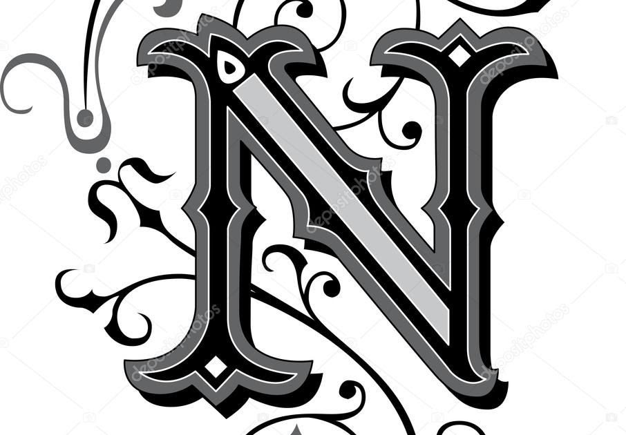 Beautiful Alphabet Letter Designs N - Birthday Letter