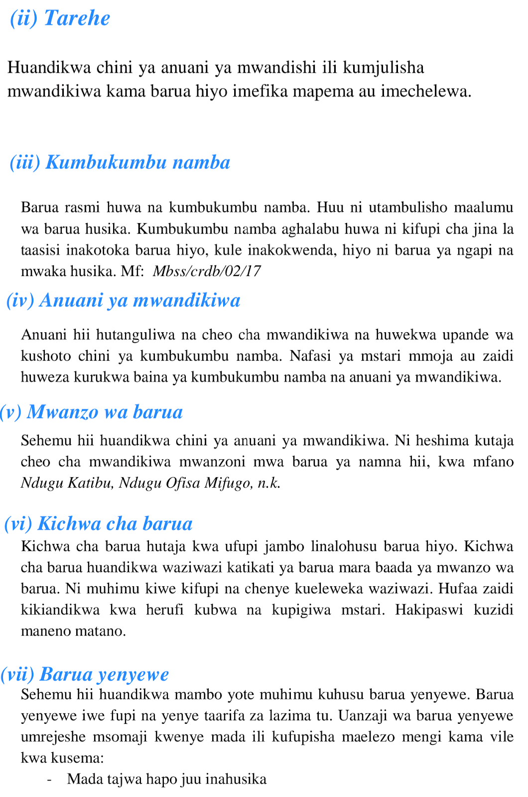 FAHAMU JINSI KUANDIKA BARUA RASMI