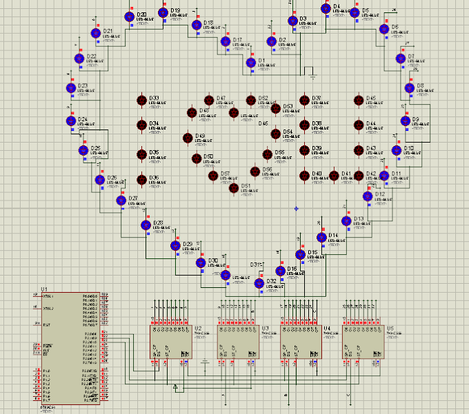 Lập trình Trái Tim IC 74HC595 - Code Asm