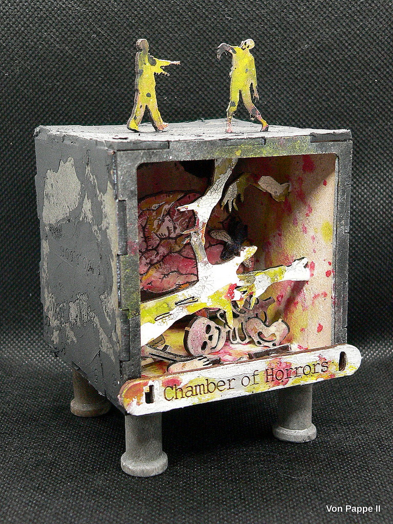 Calico Craft Parts: Go for the Brain! - a Zombie Shadow Box - by Claudia