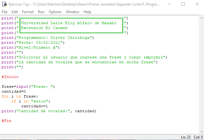 PORTAFOLIO FUNDAMENTOS DE PROGRAMACION : Ejercicios resueltos de bucle for en Python