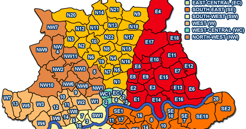London Post Code Map | Map of London Political Regional