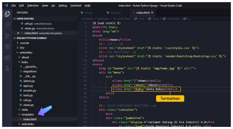 Django Framework - Membuat Model dan Menampilkan Data ke Views - Contoh ...