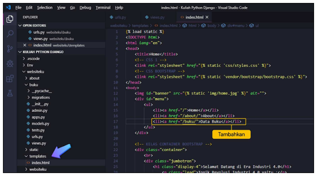 Django Framework - Membuat Model dan Menampilkan Data ke Views - Contoh ...