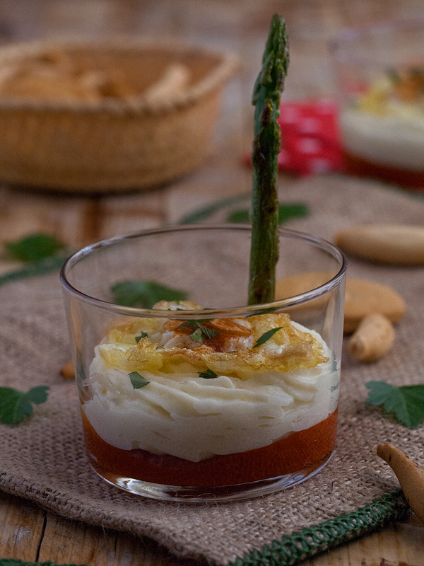 Vasitos de parmentier y sobrasada con huevo de codorniz frito { Para ...