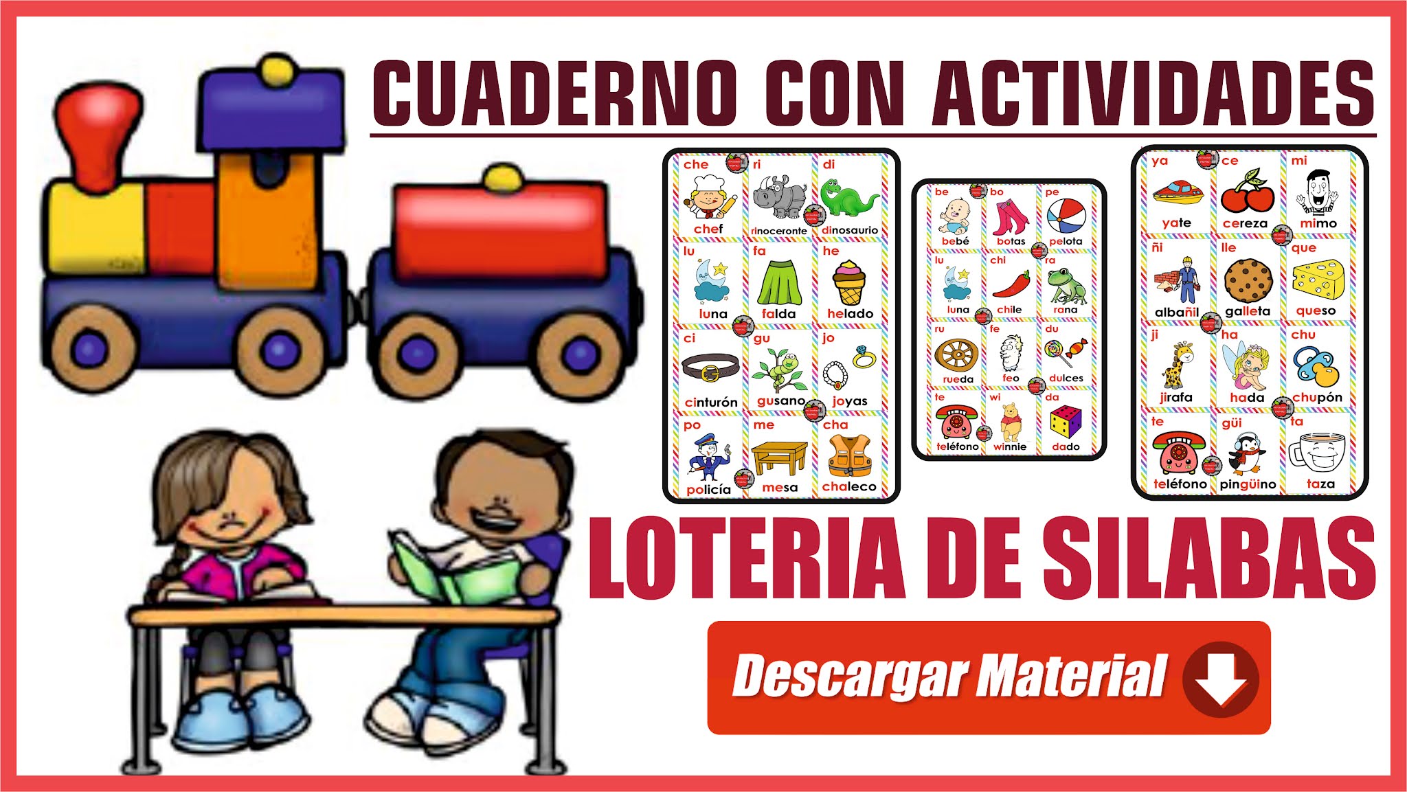 CUADERNILLO DE LOTERÍA DE SÍLABAS TRABADAS DEL ALFABETO EN PDF