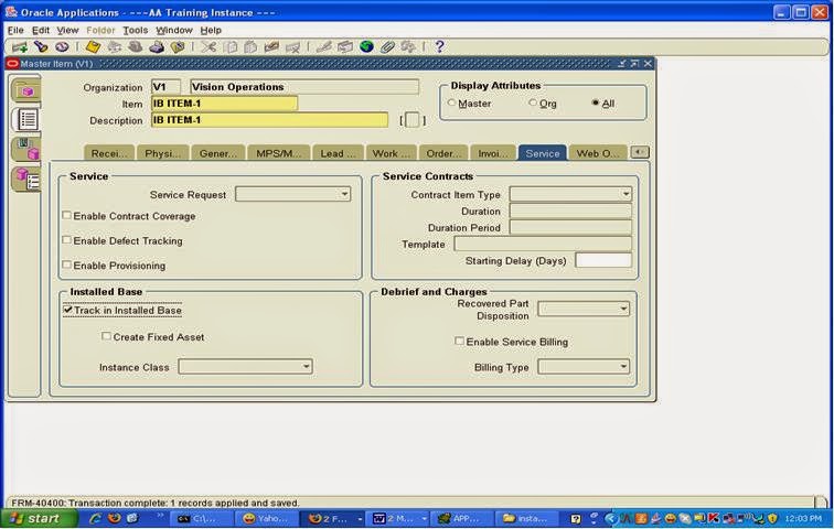 Oracle Applications: Oracle Install Base Oracle Applications: Oracle Install Base