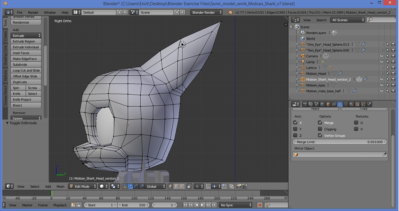 Eniitan Odutola: More screenshots of the Mobian Shark 3D model