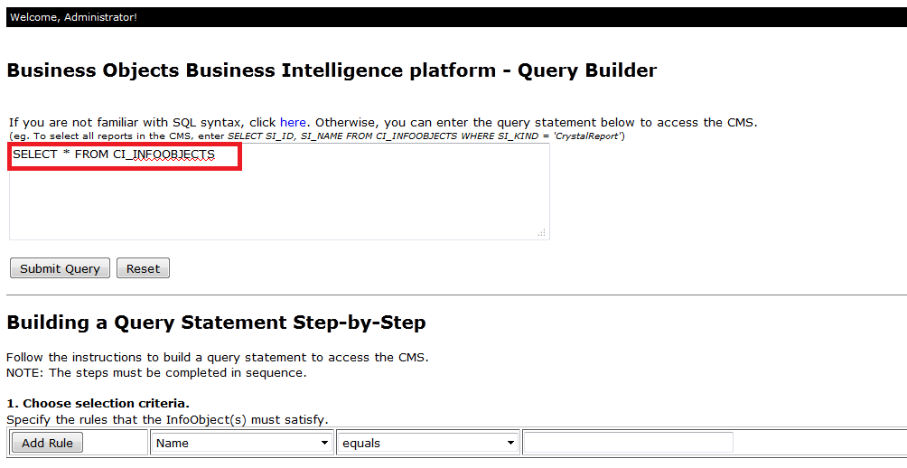 SAP Business Objects: Query Builder SAP Business Objects: Query Builder