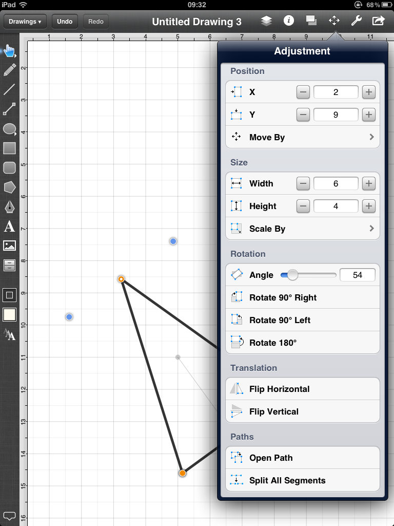 Touchdraw - how to make a triangle