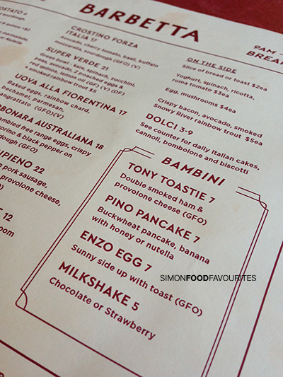 Simon Food Favourites: Barbetta, Paddington (23 May 2018)