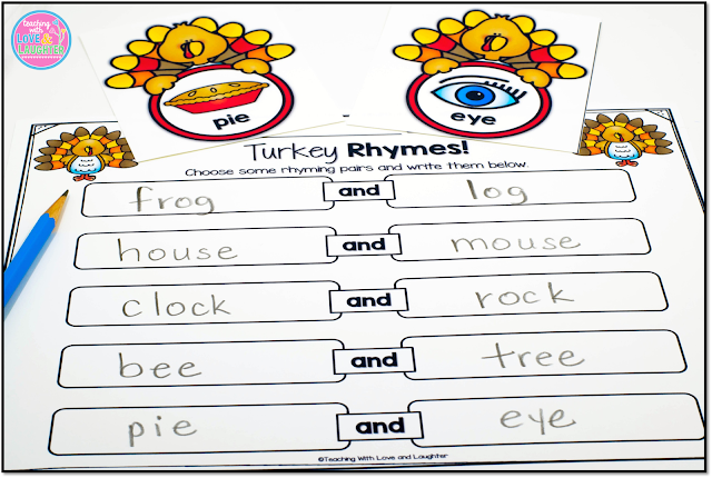 Teaching With Love and Laughter: Thanksgiving Literacy Center Activities