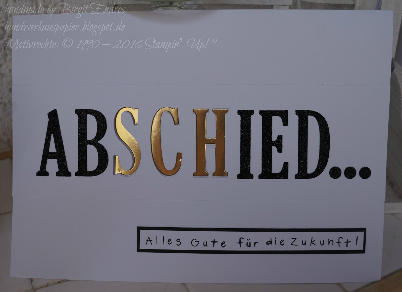 HandWerk aus Papier: Abschiedskarte XXL