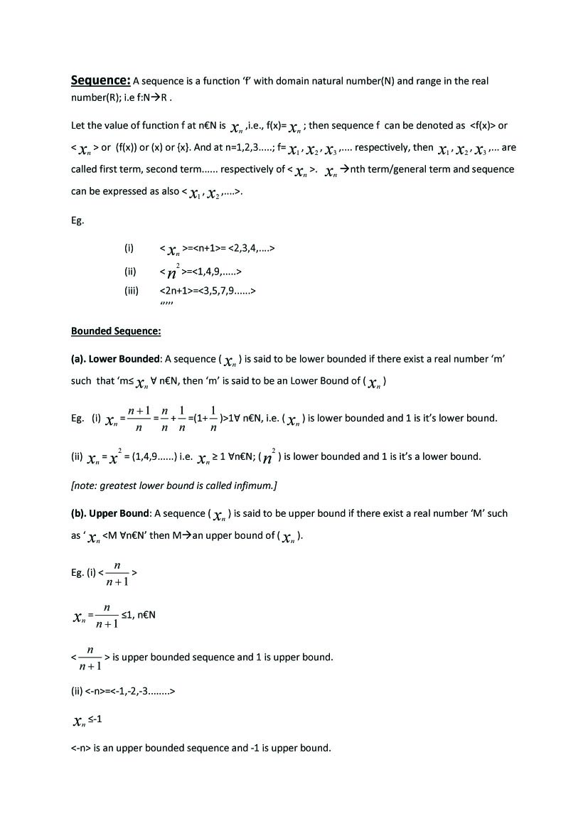 About Education Sequence Bounded And Unbounded Bsc 2nd Sem