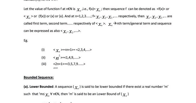About Education Sequence Bounded And Unbounded Bsc 2nd Sem