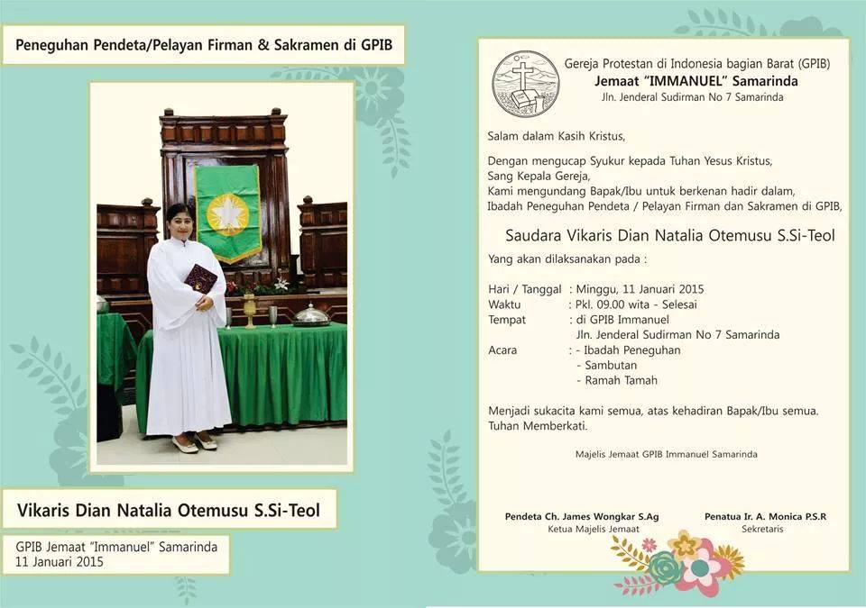 Peneguhan Pendeta GPIB Edisi 20 : Pdt.Dian Natalia Otemusu