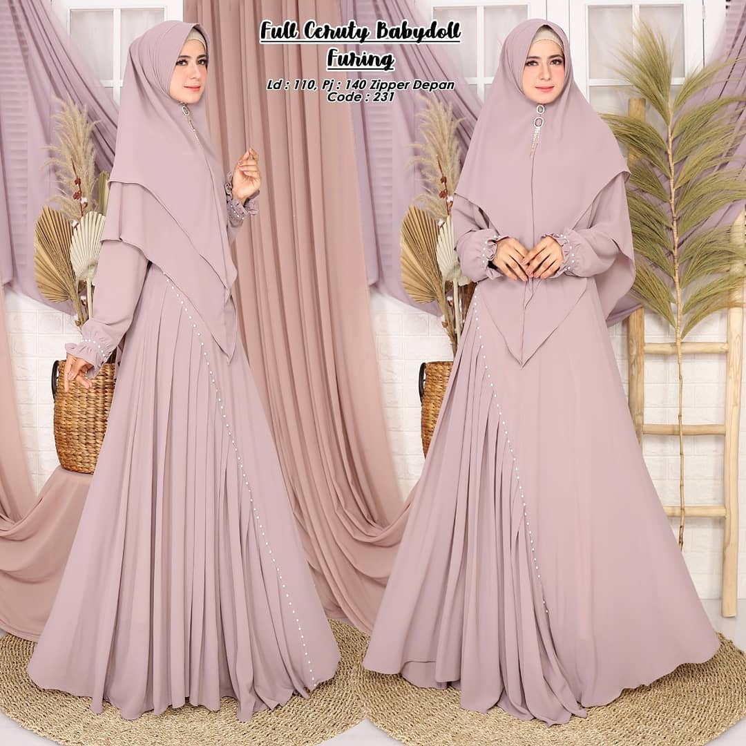 Model Gamis Polos Terbaik 2020 Desain Mewah Dan Modern - Model Baju Korea