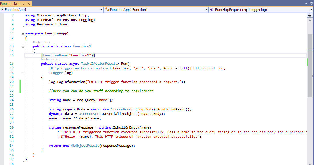 How to create HttpTrigger Function using .Net - Microsoft Technologies ...