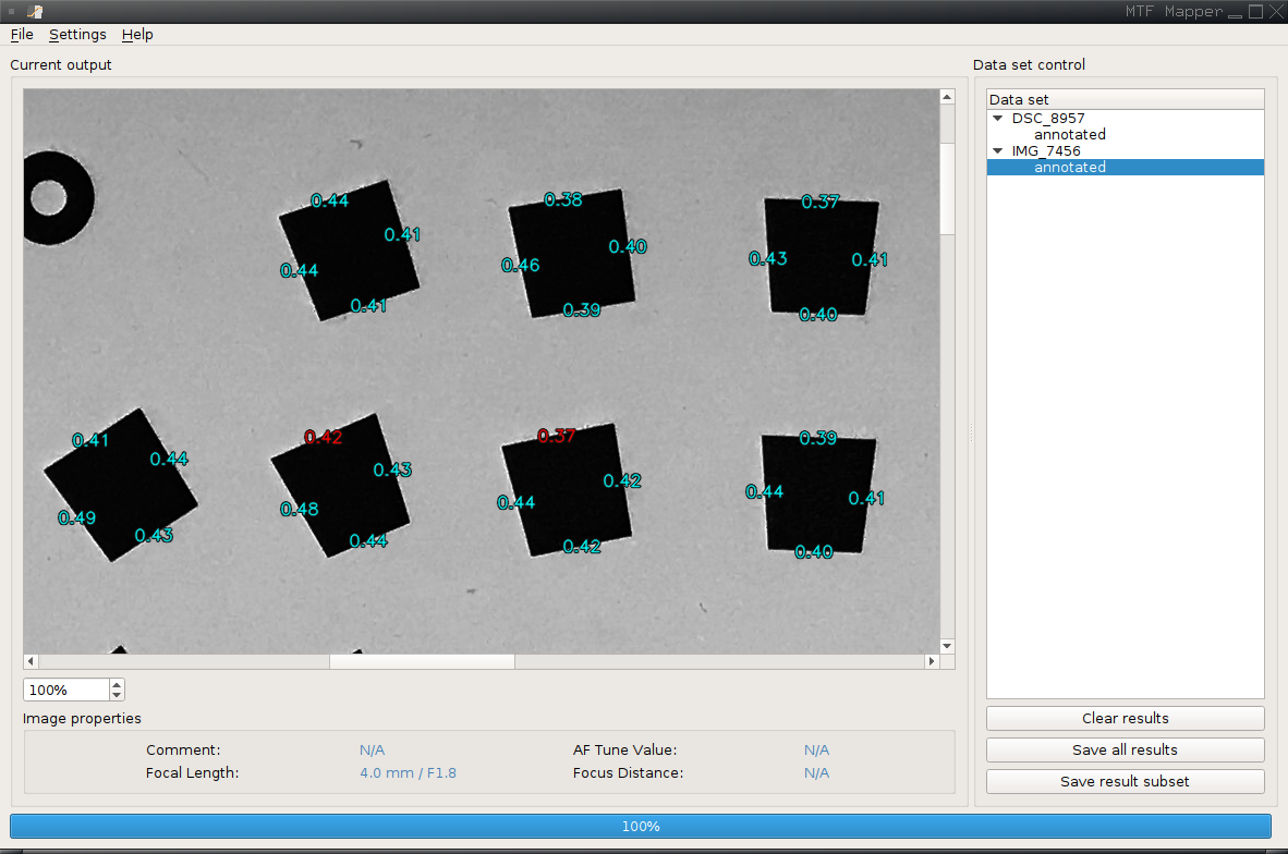 MTF Mapper: View MTF (SFR) curves in the GUI