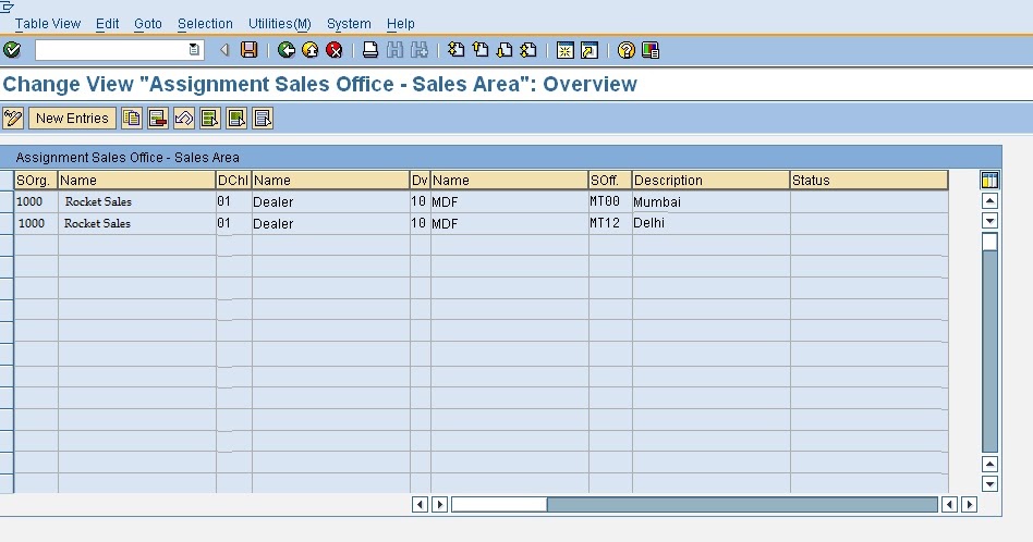 Assign Sales Office to Sales Area in SAP