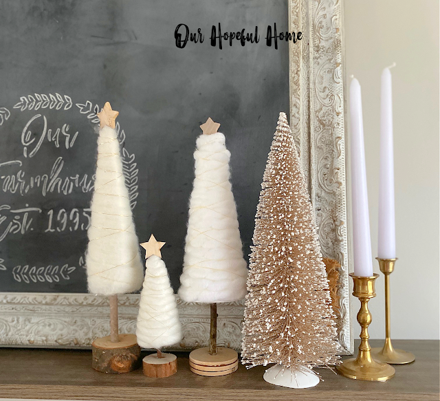 Our Hopeful Home: How To Make A Rustic White Wool Yarn Christmas Tree