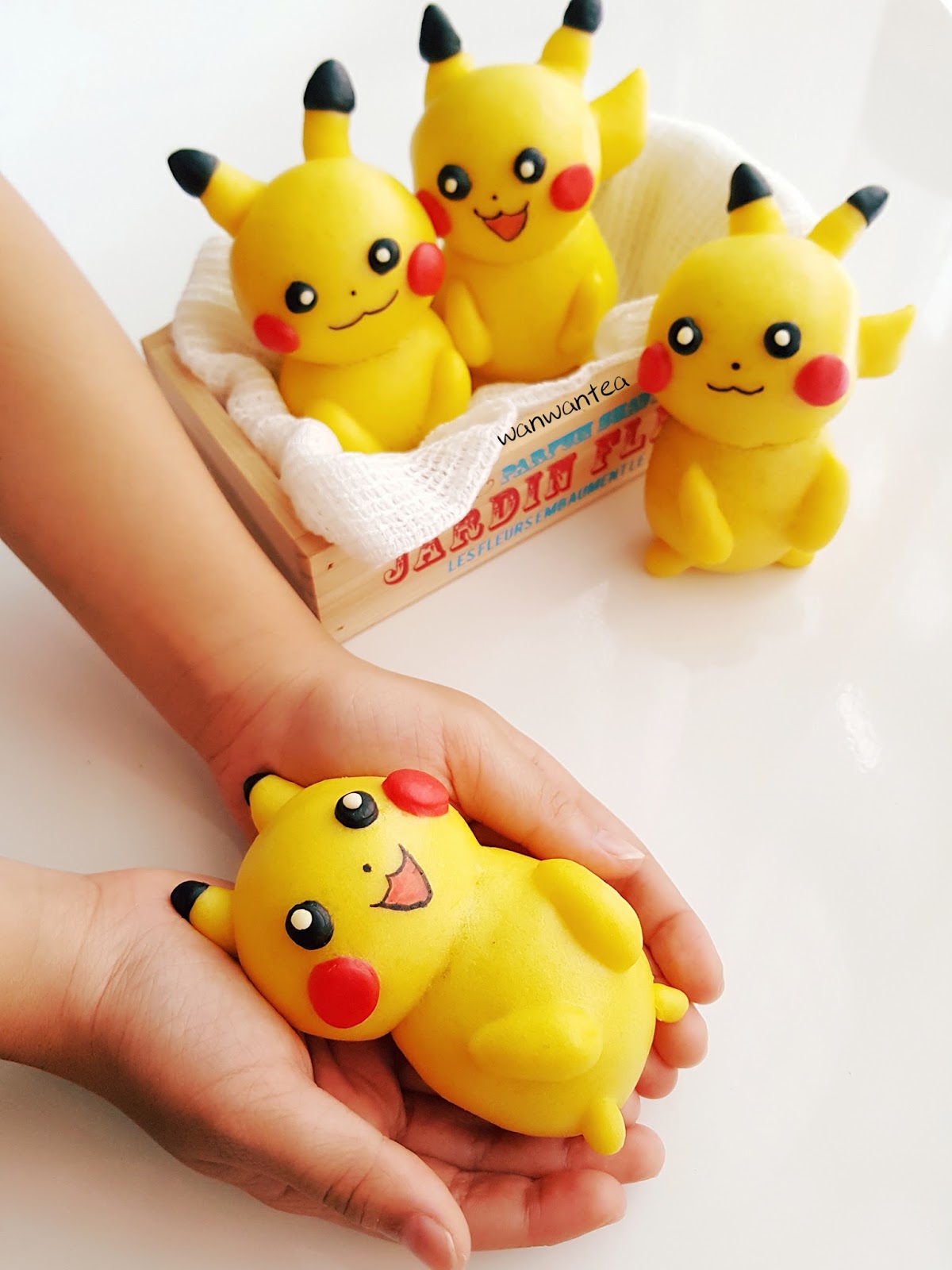 婉婉午茶: 皮卡丘南瓜蒸包子Pikachu Deco Pumpkin Steamed Buns